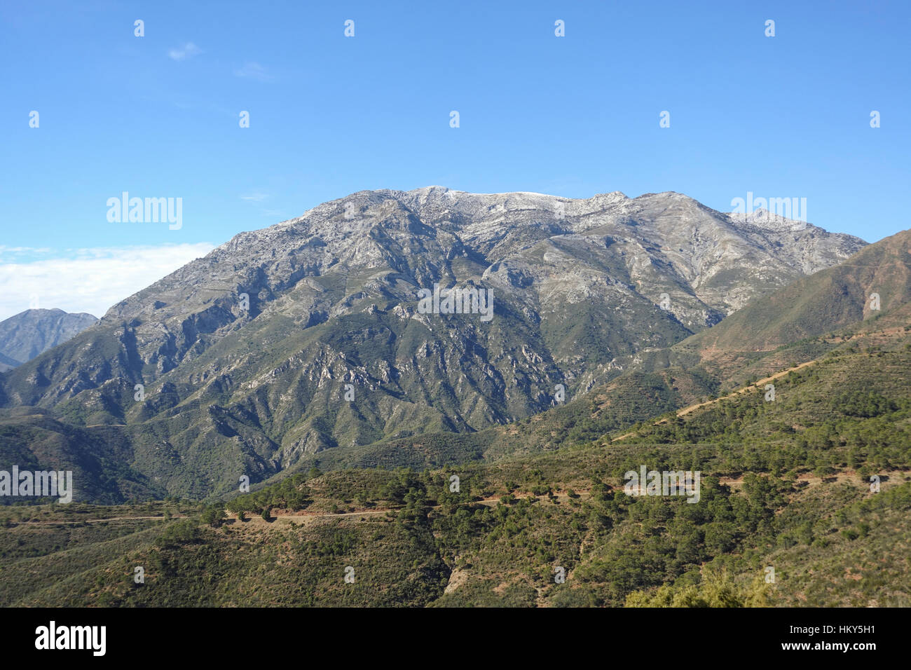 La Torrecilla Peak, mountains in natural park, Sierra de las Nieves ...