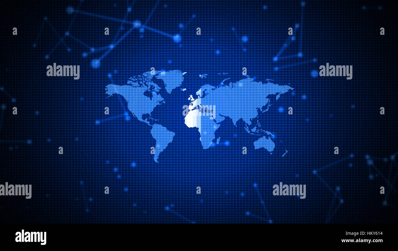 World map modern illustration as technology background, globalization ...