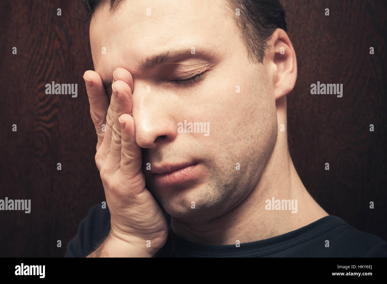 Stressed man face hi-res stock photography and images - Alamy
