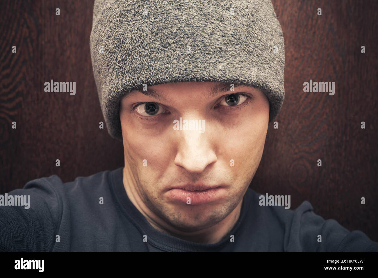 Angry man face close up hi-res stock photography and images - Alamy