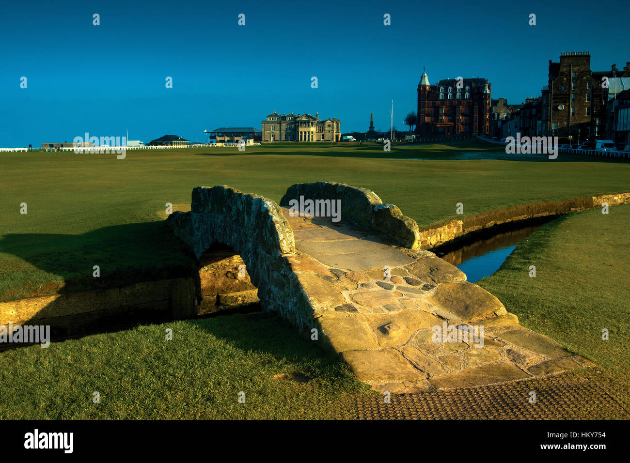 The Swilken Bridge and Swilken Burn, the 18th hole, The Old Course, St ...