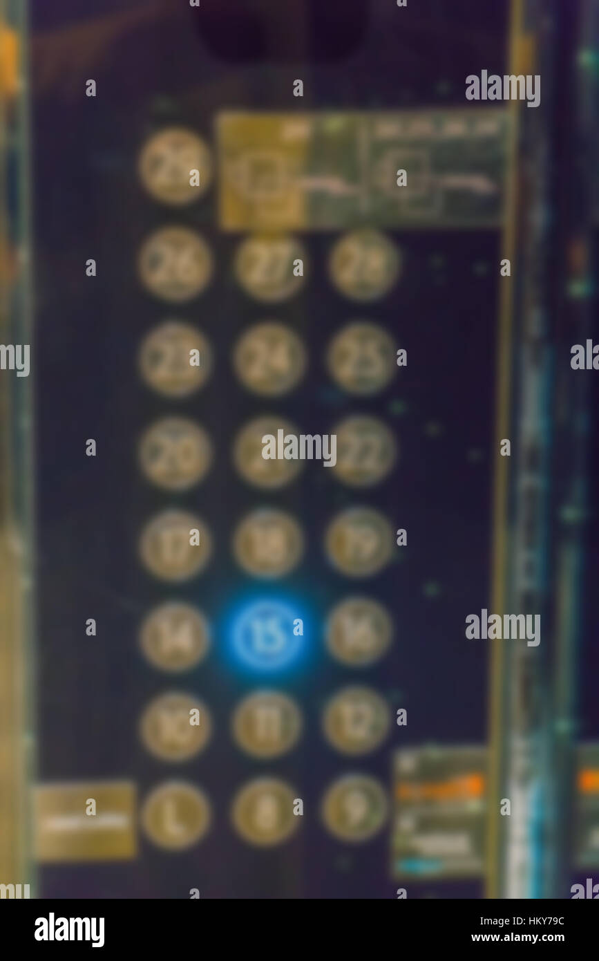 Abstract blur Button of elevator Stock Photo - Alamy