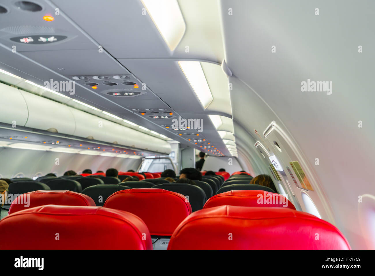 Cabin inside aircraft Stock Photo - Alamy
