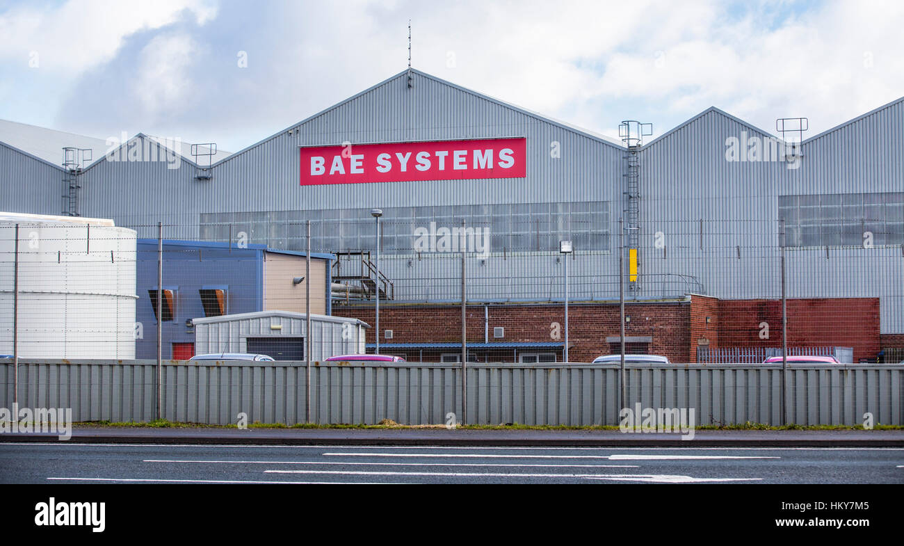 SAMLESBURY, UK - 2 MARCH 2016. BAE Systems building at Samlesbury ...