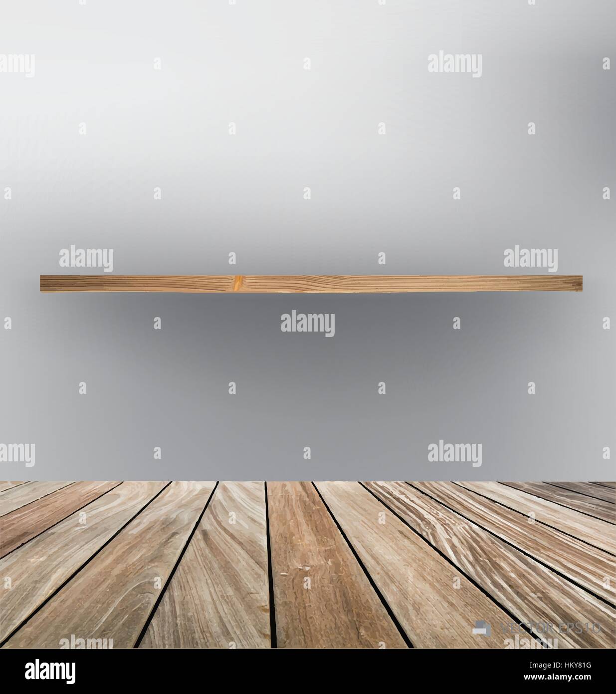 Empty wood shelf and wood floor. Vector illustration Stock Vector Image ...