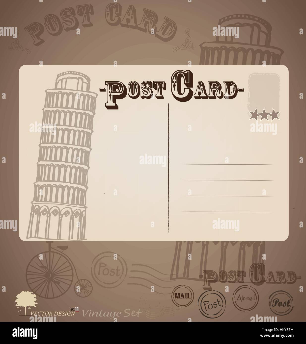 Vintage postcard designs. Vector illustration Stock Vector Image & Art ...