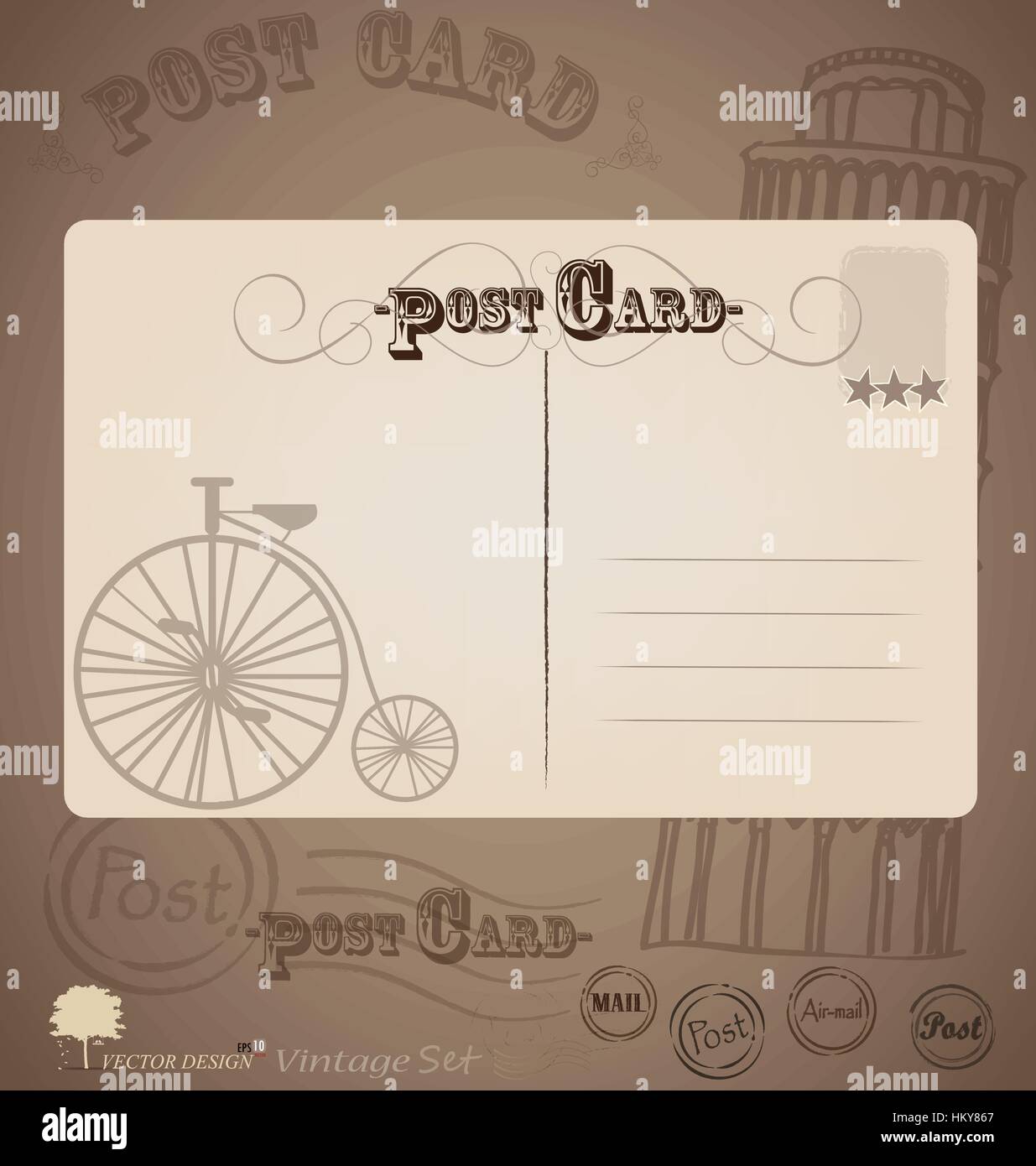 Vintage postcard designs. Vector illustration Stock Vector Image & Art ...