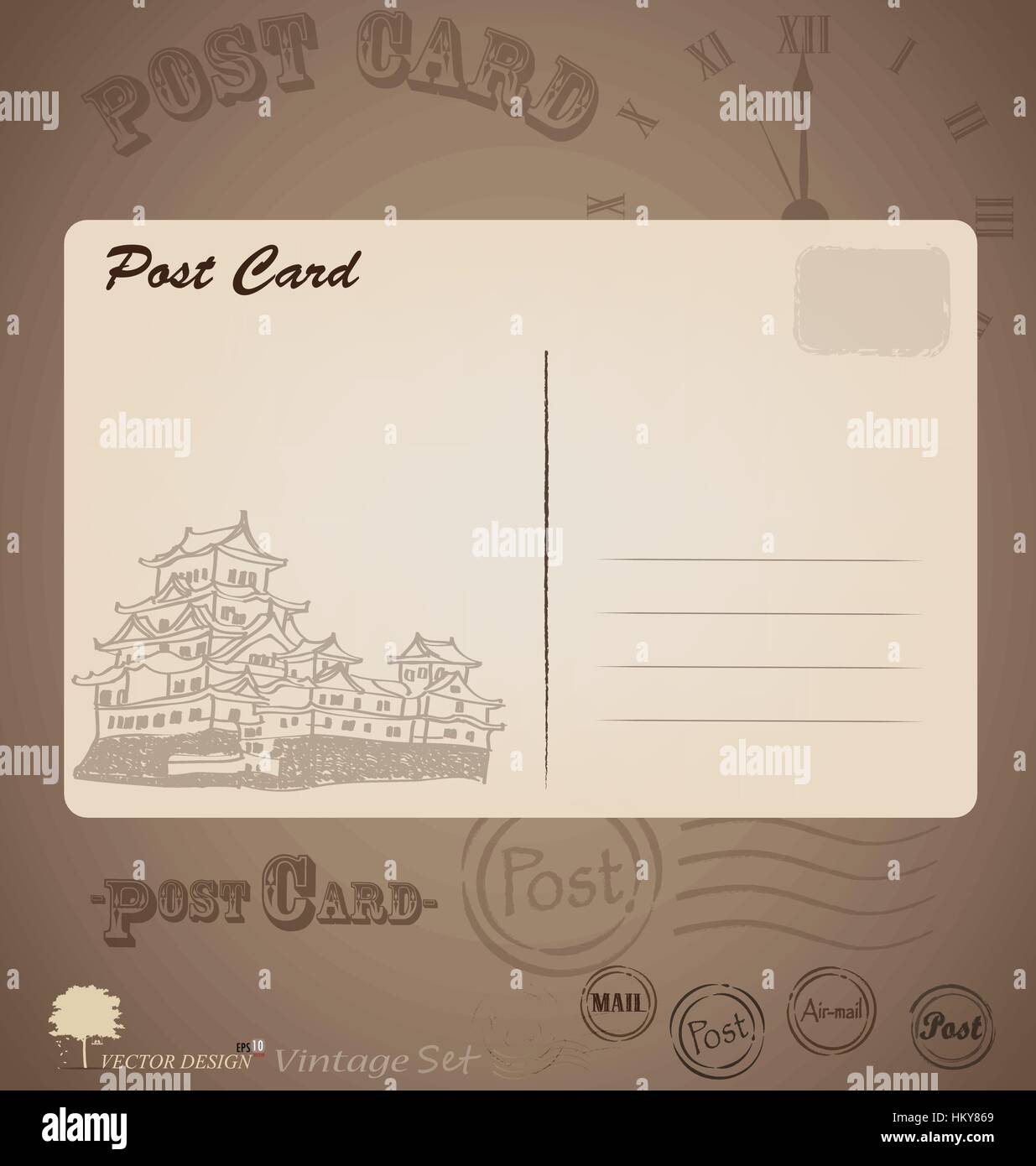 Vintage postcard designs. Vector illustration Stock Vector Image & Art ...