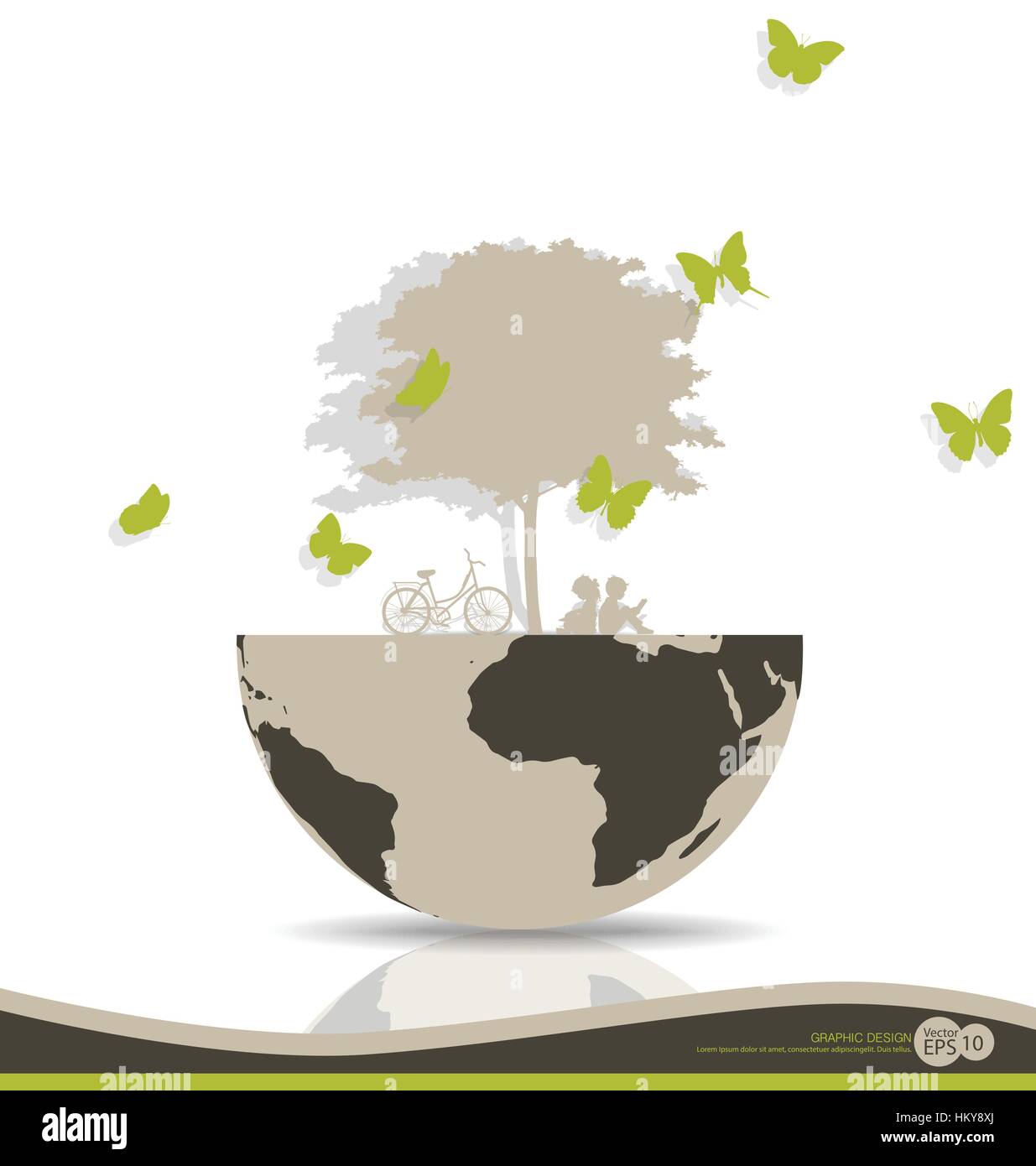 Abstract tree on globe. Vector illustration Stock Vector Image & Art ...