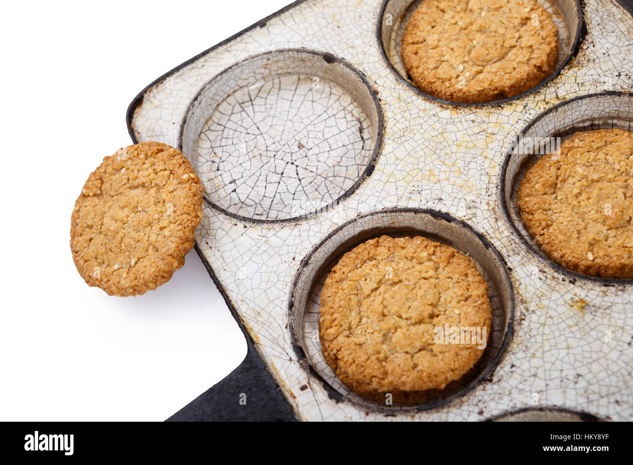 Cookies in a frying pan. Rustic style Stock Photo - Alamy