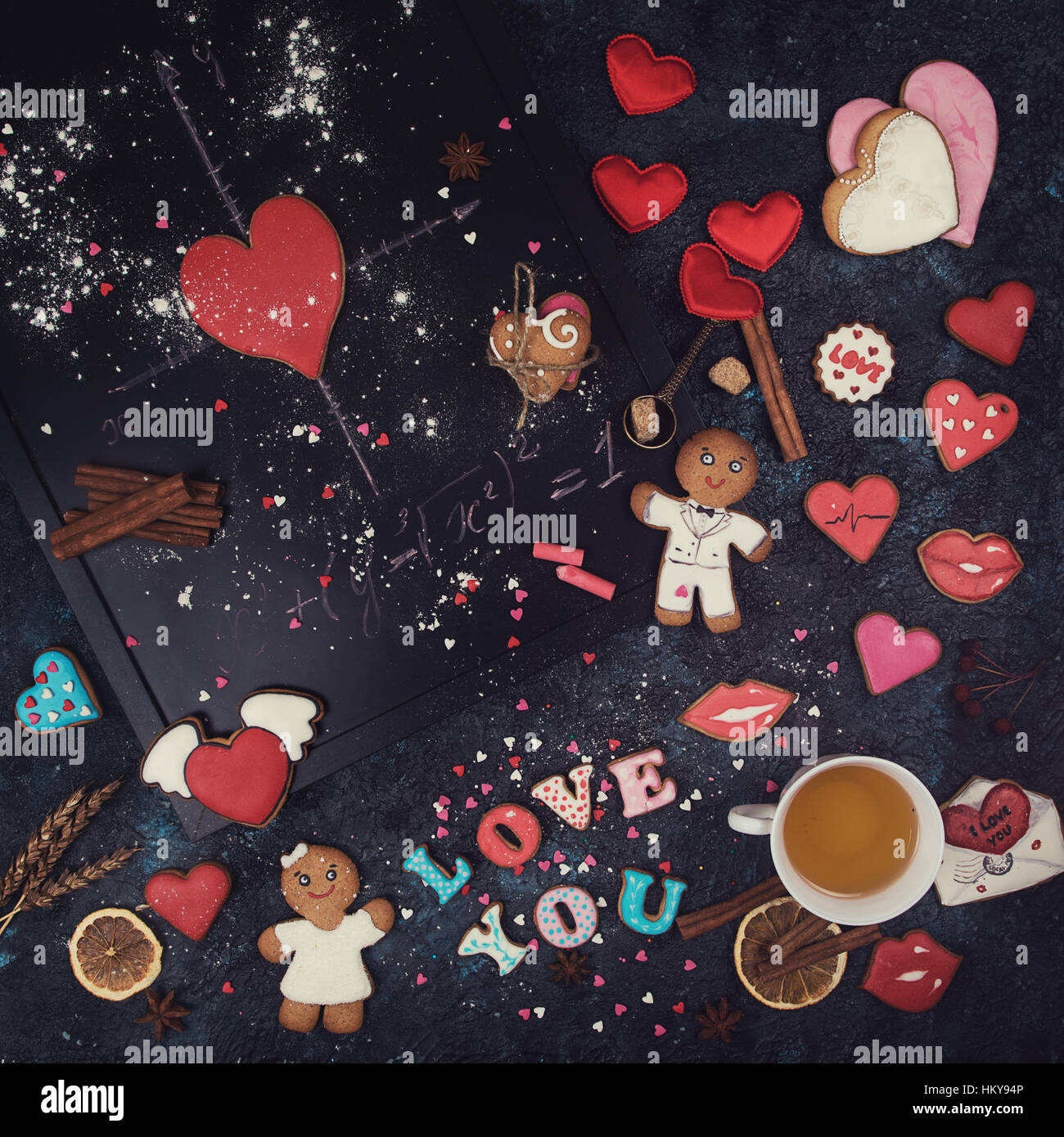 Math, hearts, formula of love Stock Photo - Alamy