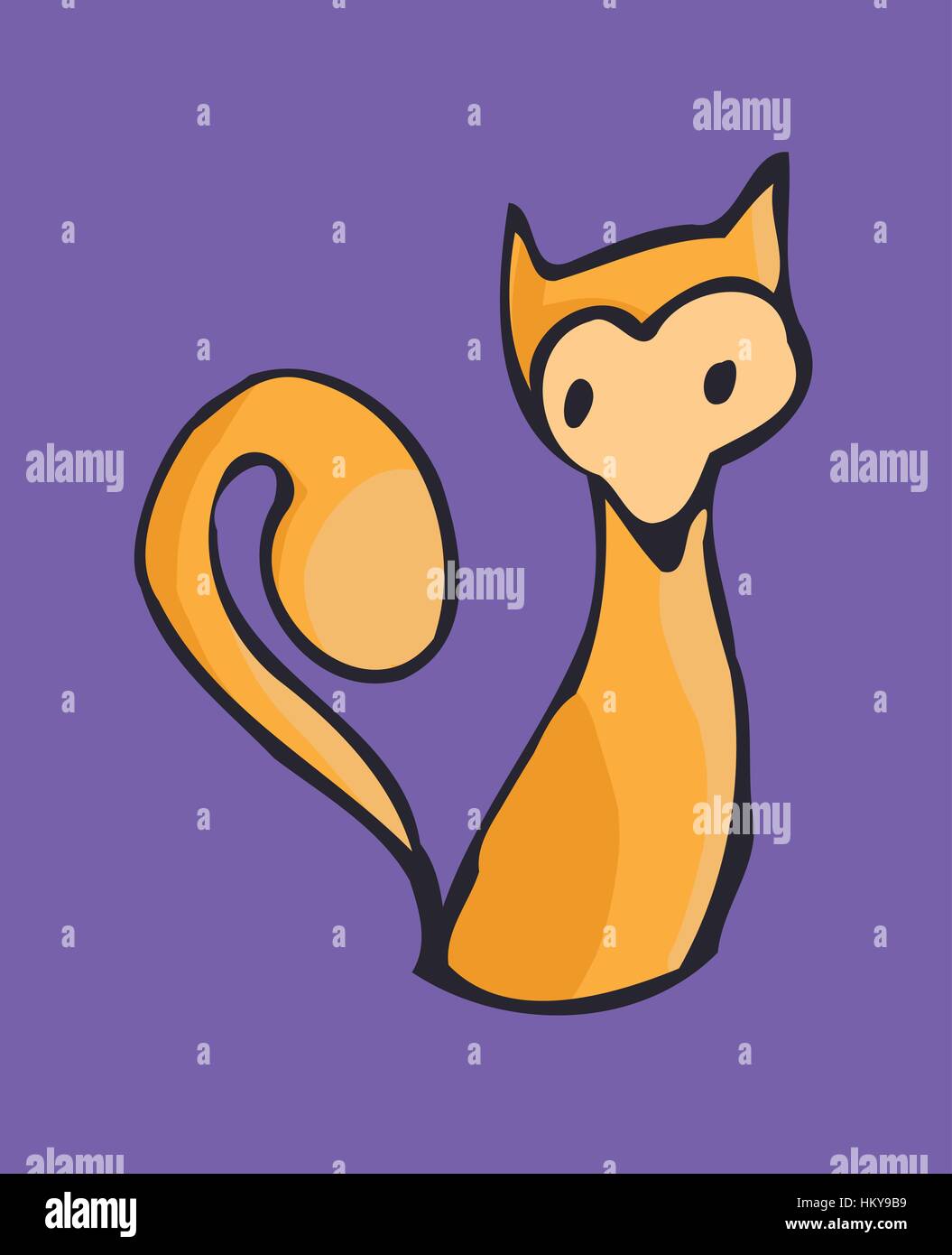 Cartoon fox sitting hi-res stock photography and images - Alamy