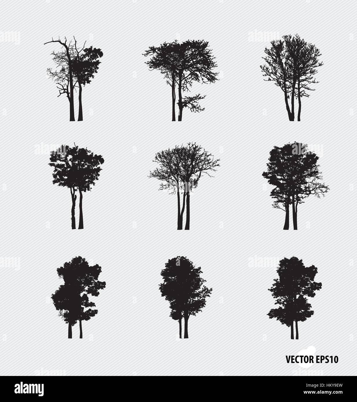 Set of tree silhouettes. Vector illustration Stock Vector Image & Art ...