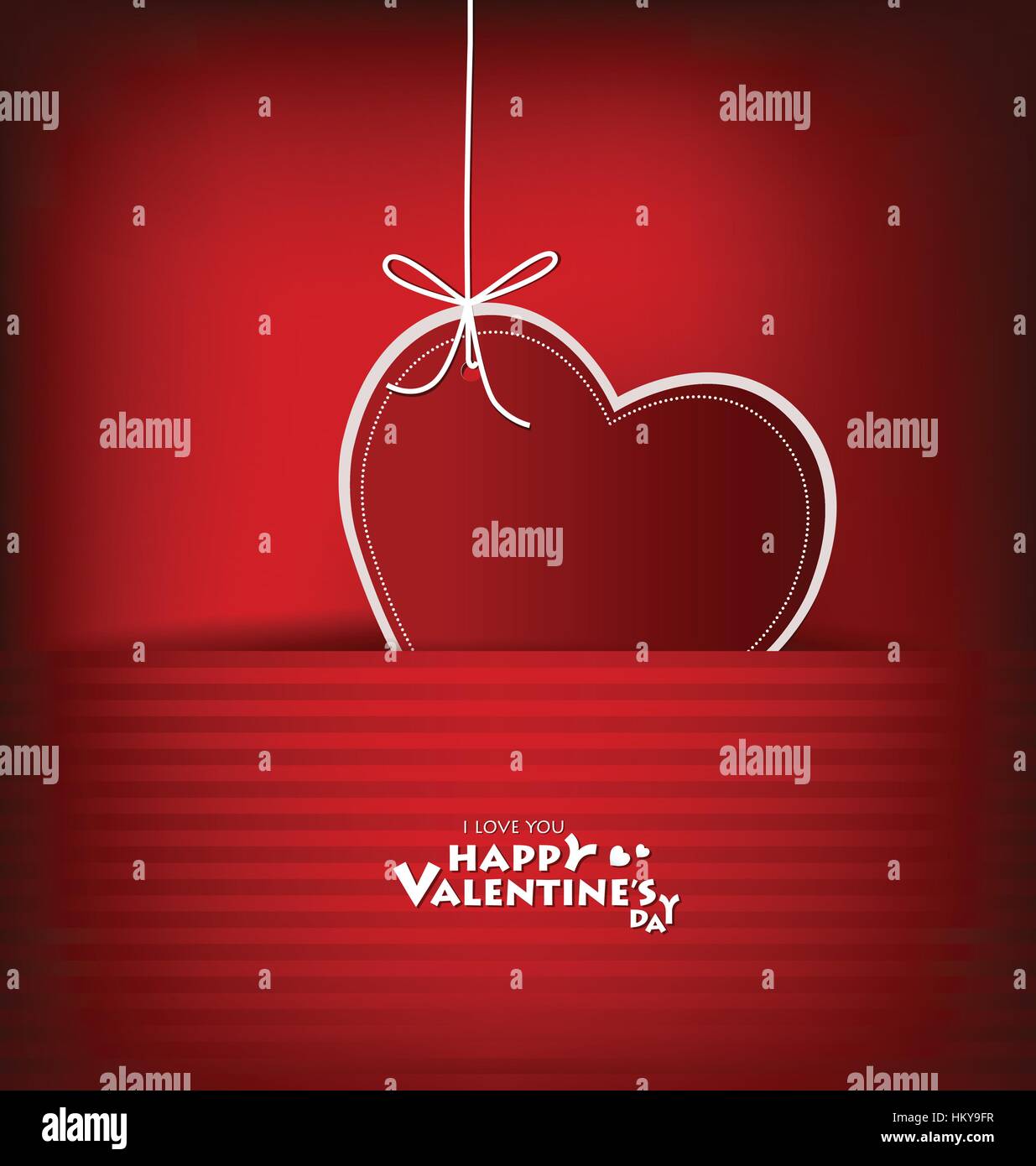 Valentine's day card with Heart Paper. Vector illustration Stock Vector ...
