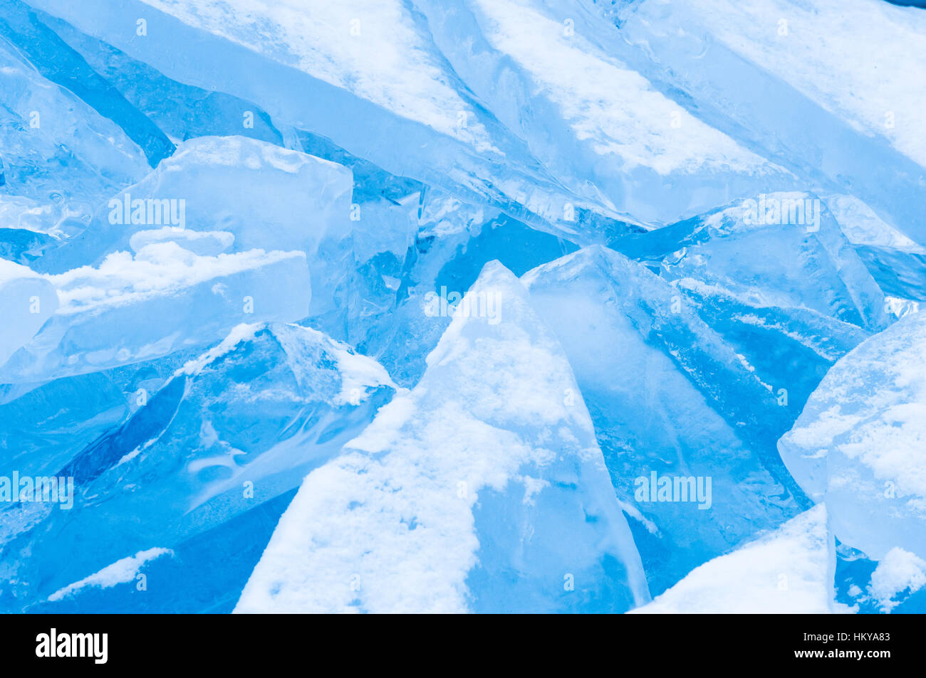 Winter scene at a frozen lake with ice-pack, ice float and other ice ...