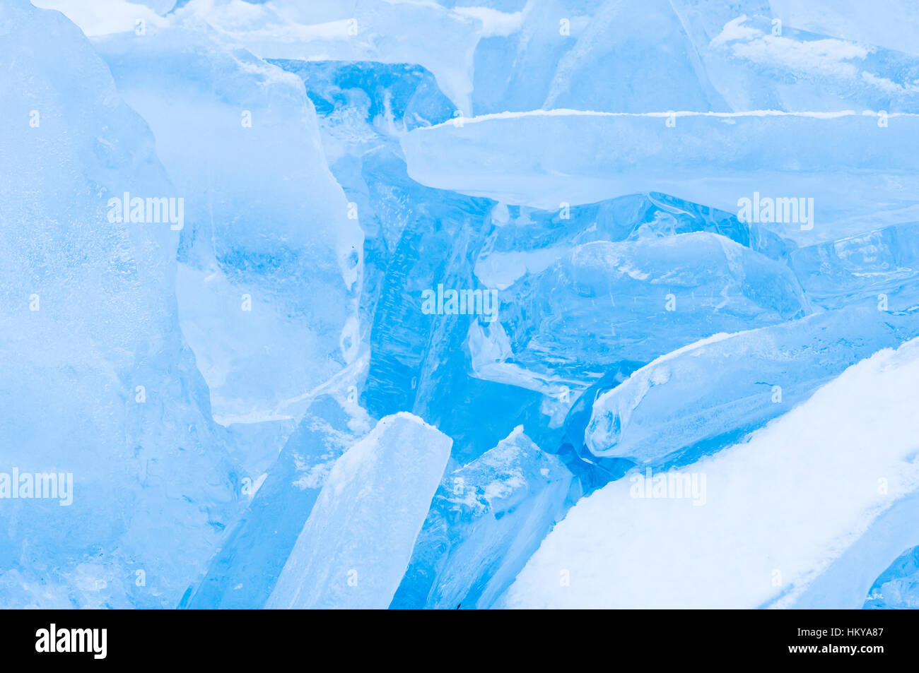 Winter scene at a frozen lake with ice-pack, ice float and other ice ...