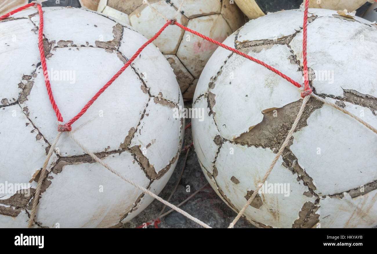 Group of Old football Stock Photo - Alamy