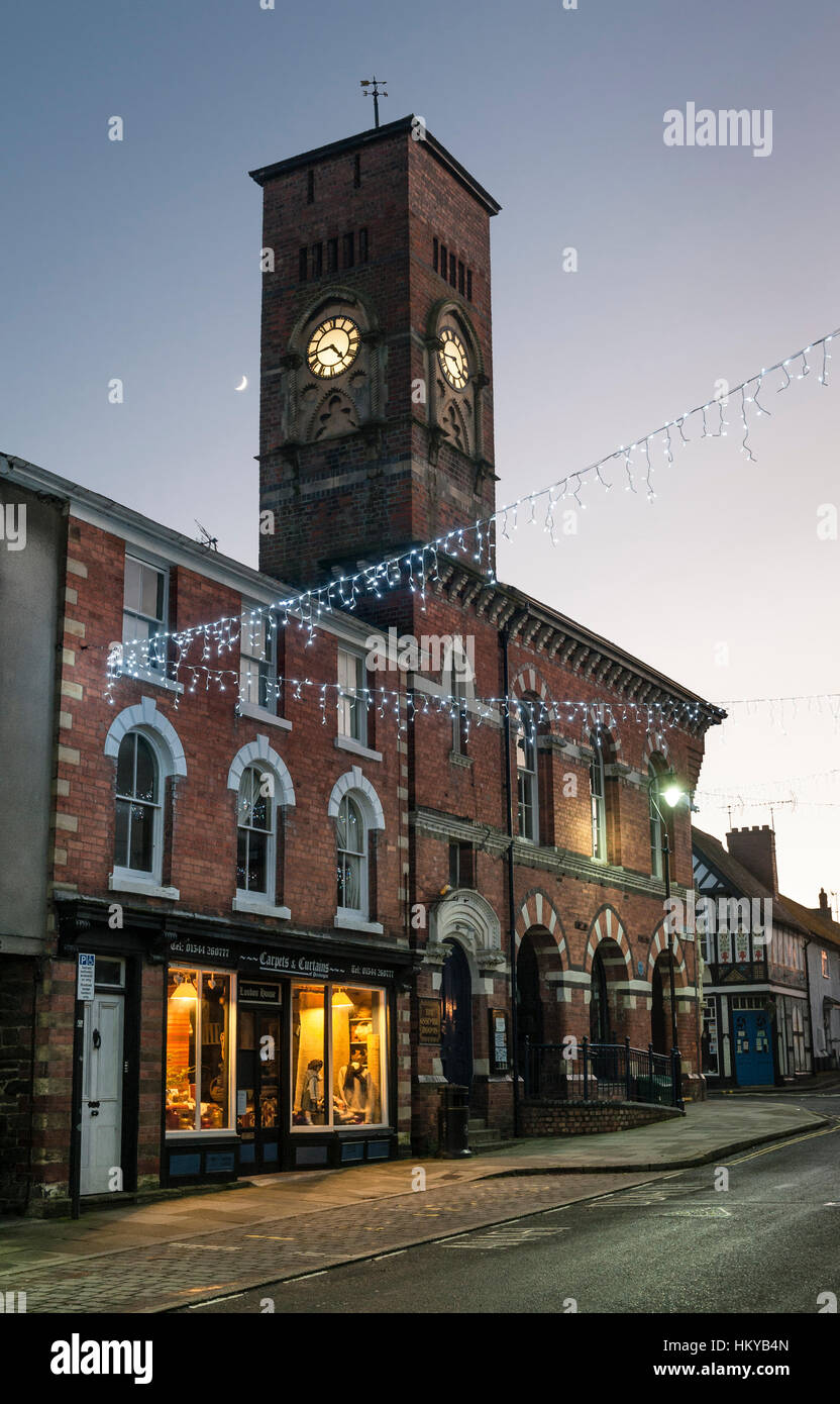 Broad Street, Presteigne, Powys, UK. The Assembly Rooms, built in ...