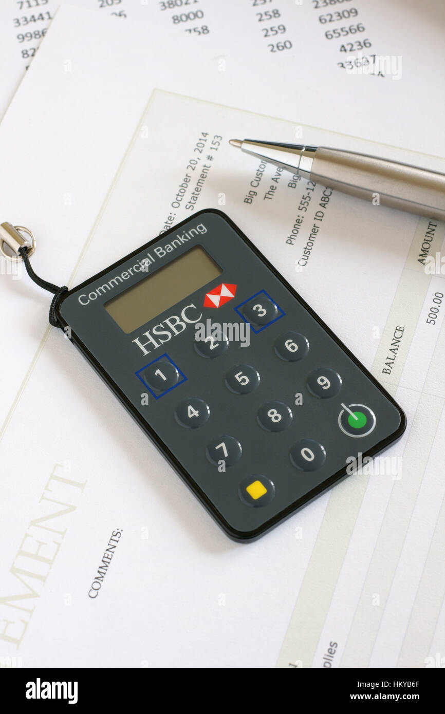HSBC electronic passcode token for commercial online banking Stock ...