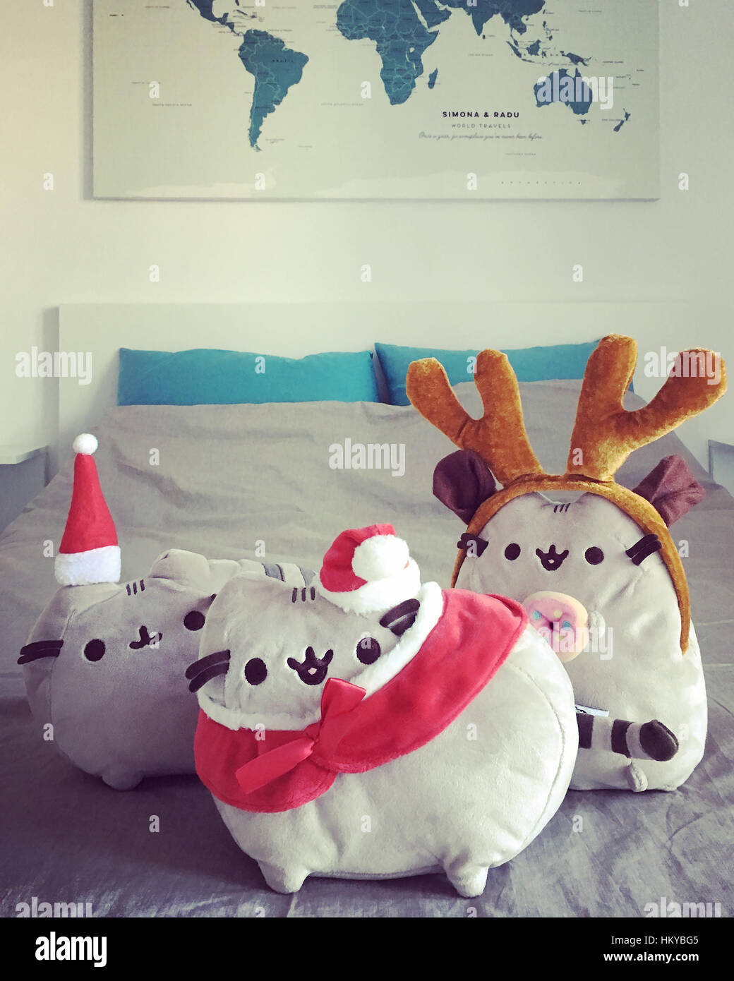 BUCHAREST, ROMANIA - DECEMBER 25, 2016: Pusheen The Cat Plush Toys ...