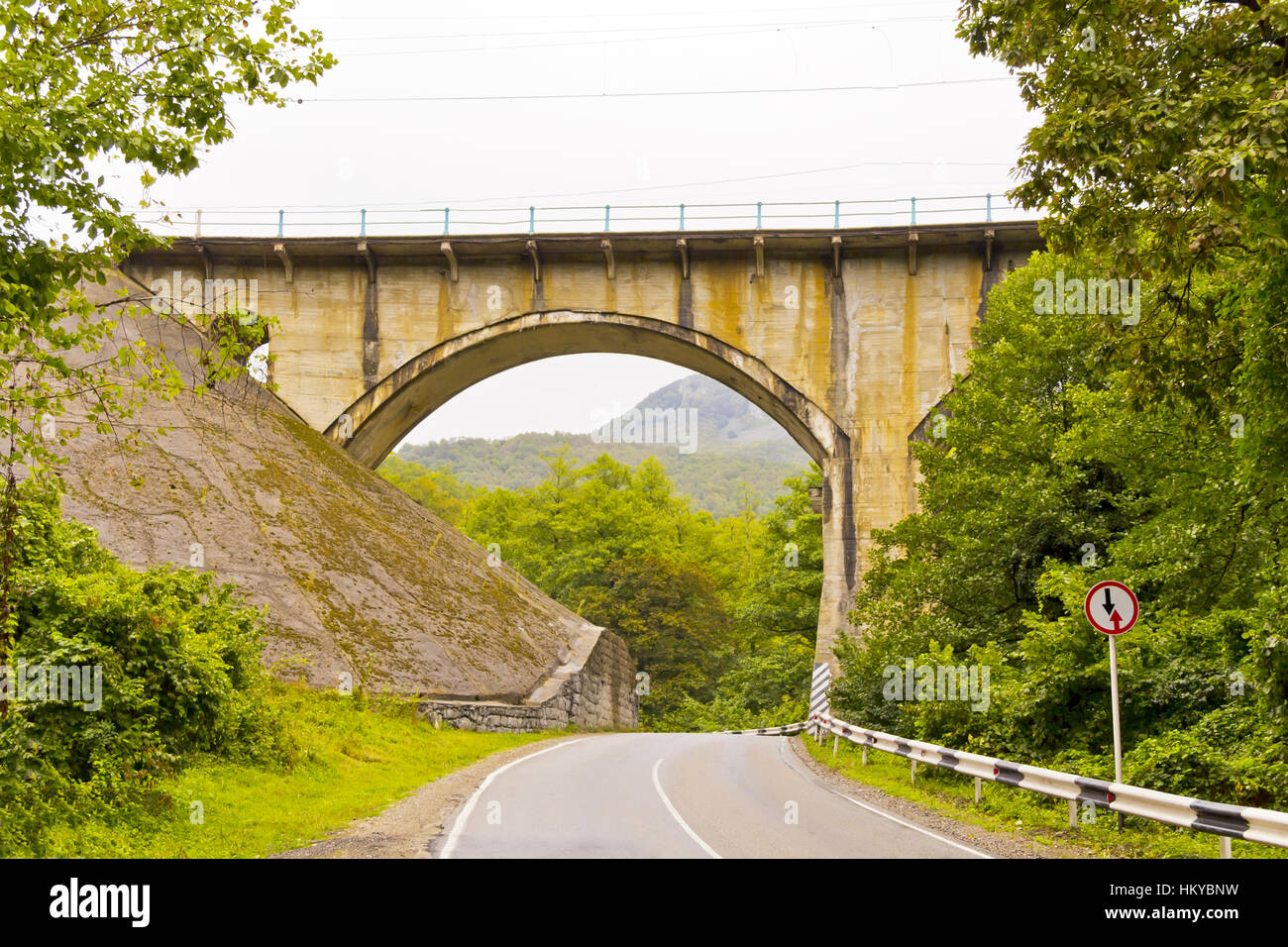 Photo of landscape with bridge and road Stock Photo - Alamy