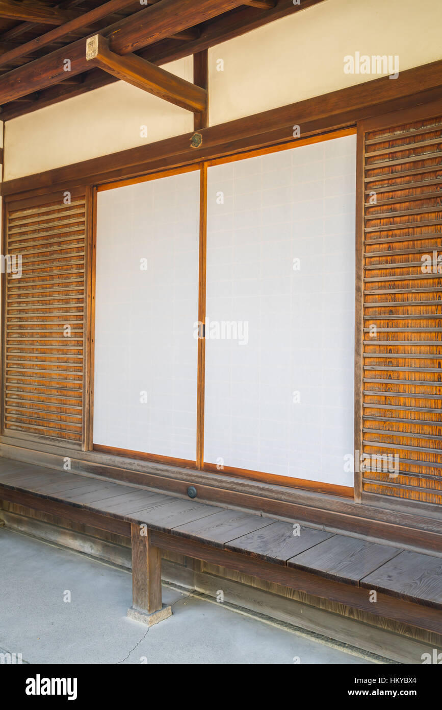 Japanese sliding paper door ,Filtered image processed vintage effect ...