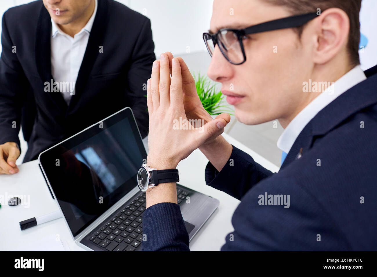 The concept of business meetings, team work close up Stock Photo - Alamy