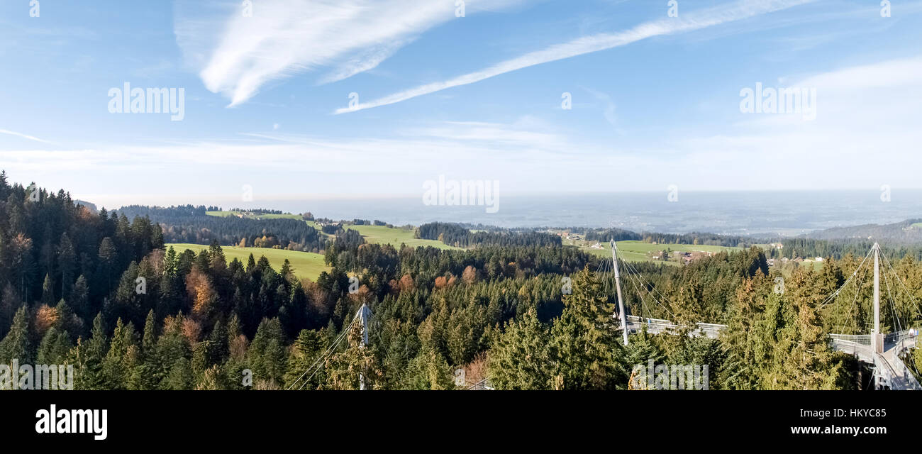 Scheidegg - Germany: Skywalkpark. panoramic view of the Alps from the ...