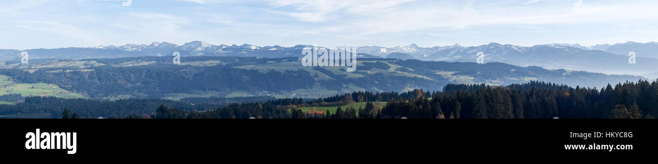 Scheidegg - Germany: Skywalkpark. panoramic view of the Alps from the ...