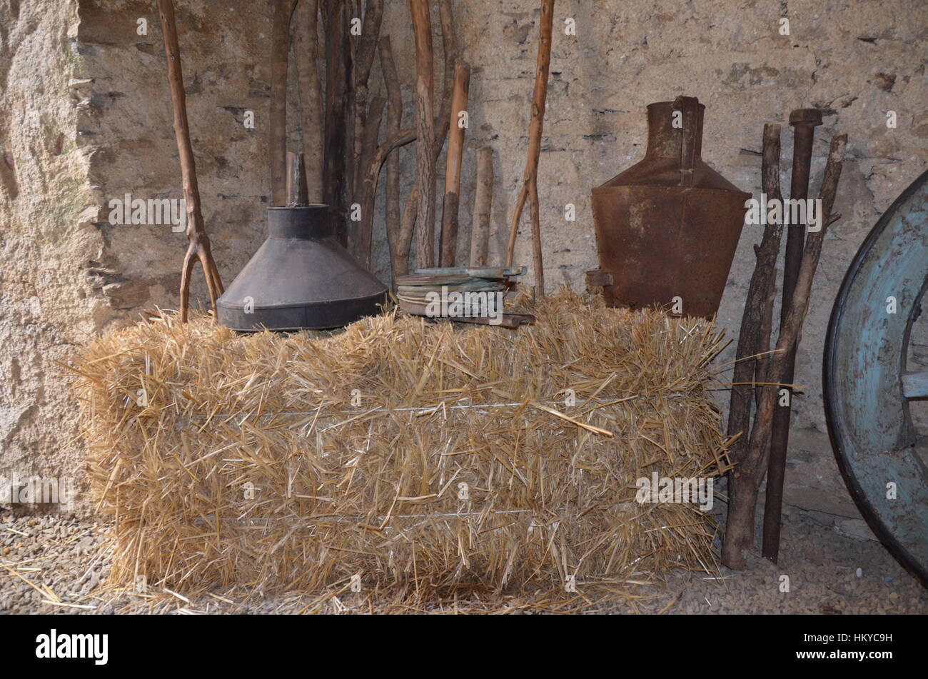 The composition of the ancient household utensils Stock Photo - Alamy