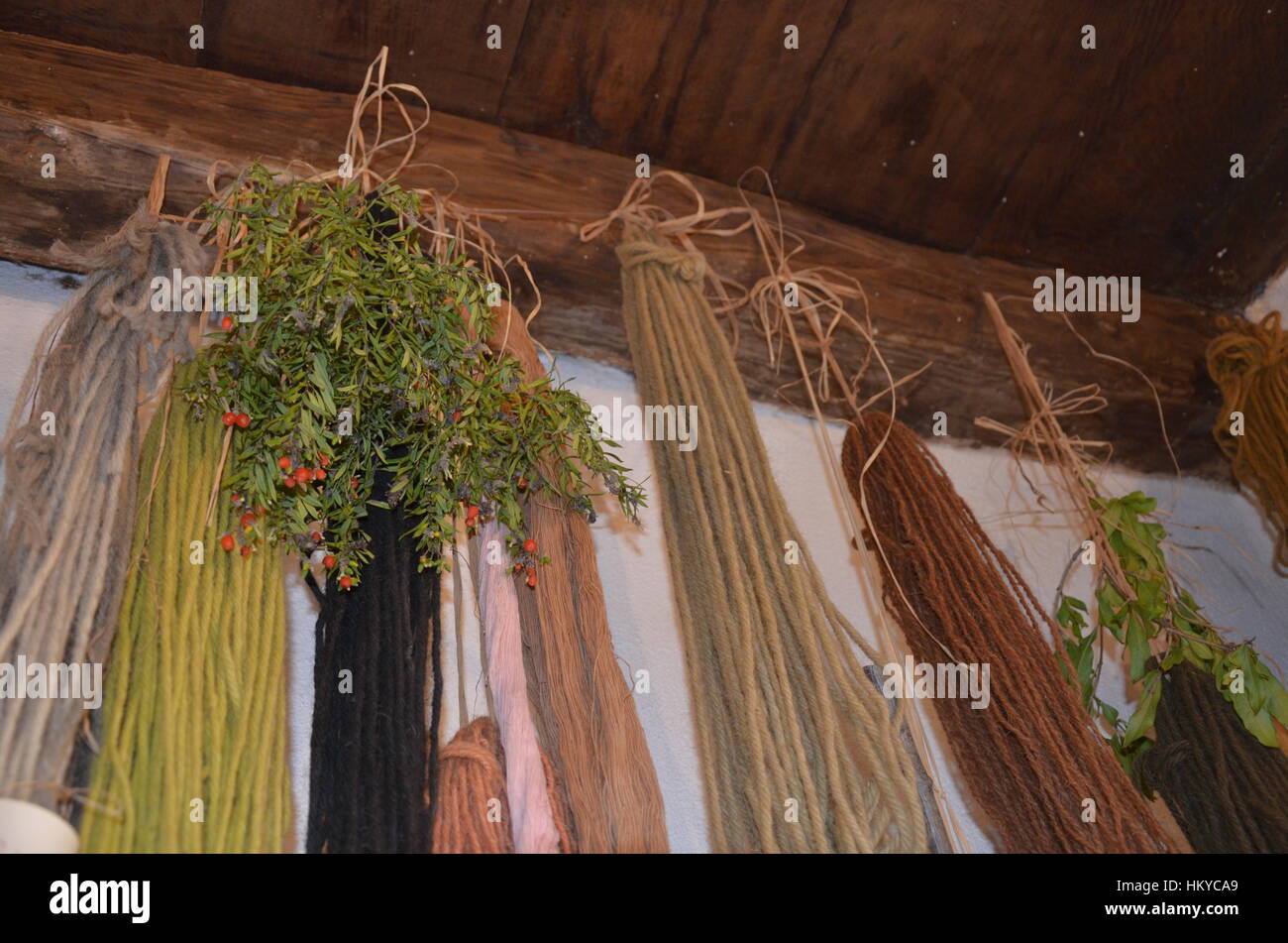 Traditional wool dyeing Stock Photo - Alamy