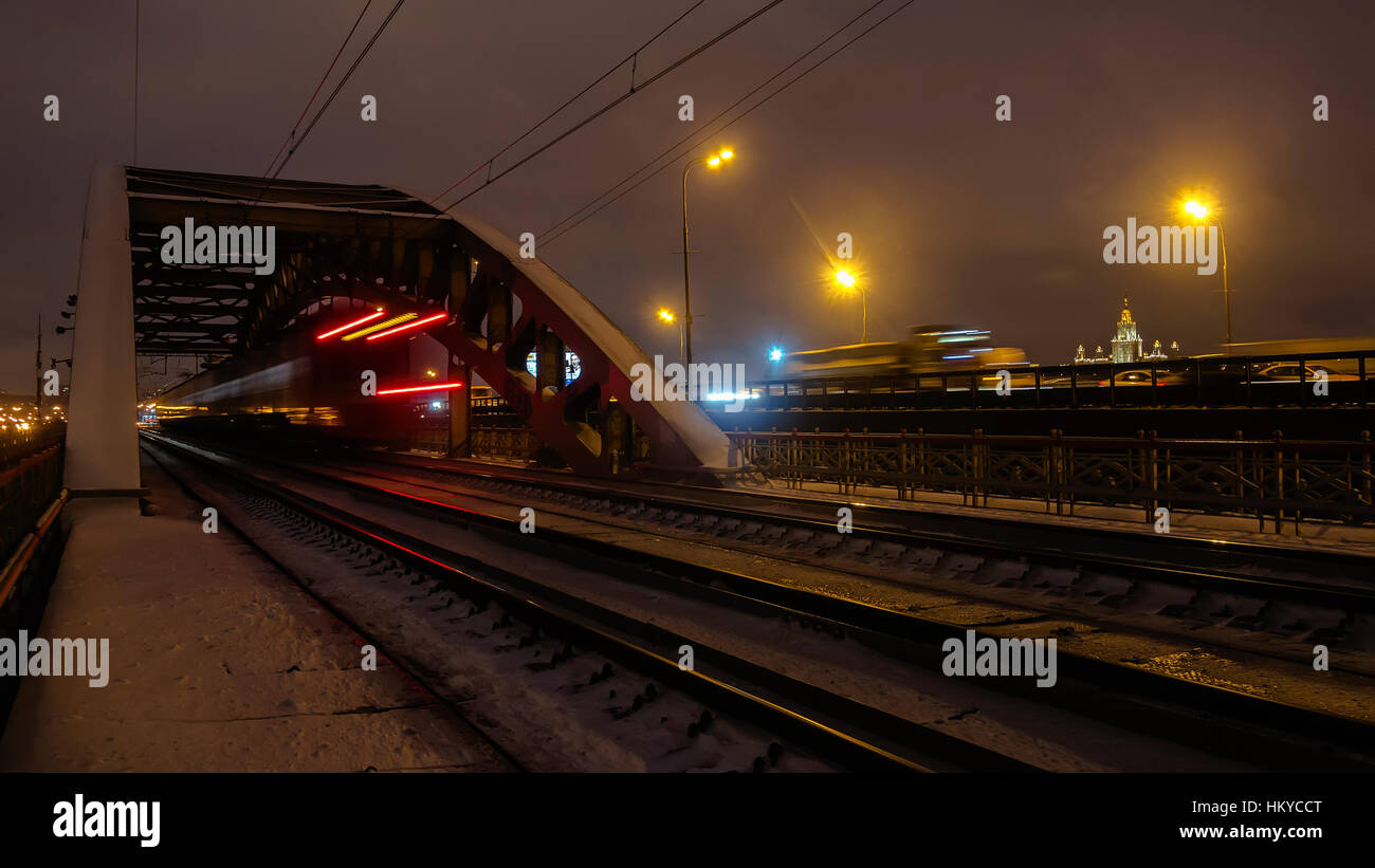 railroad train fast motion Stock Photo - Alamy