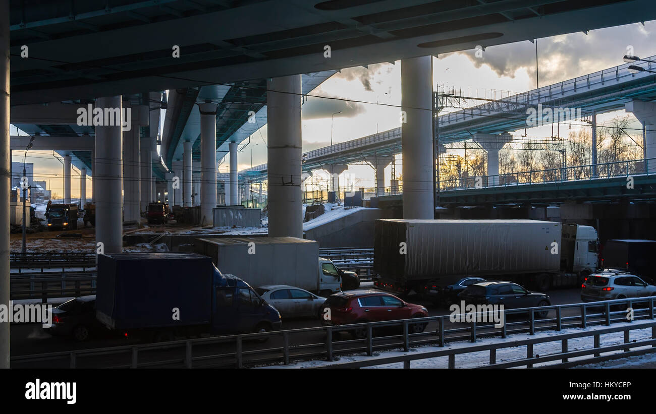 Intersection of modern overpasses Stock Photo - Alamy