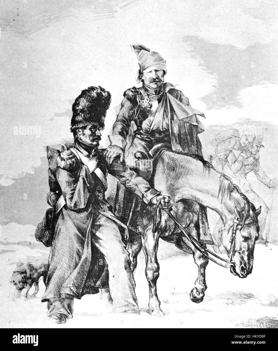 NAPOLEON'S RETREAT FROM MOSCOW drawn by Jean-Louis Géricault (1791-1824 ...