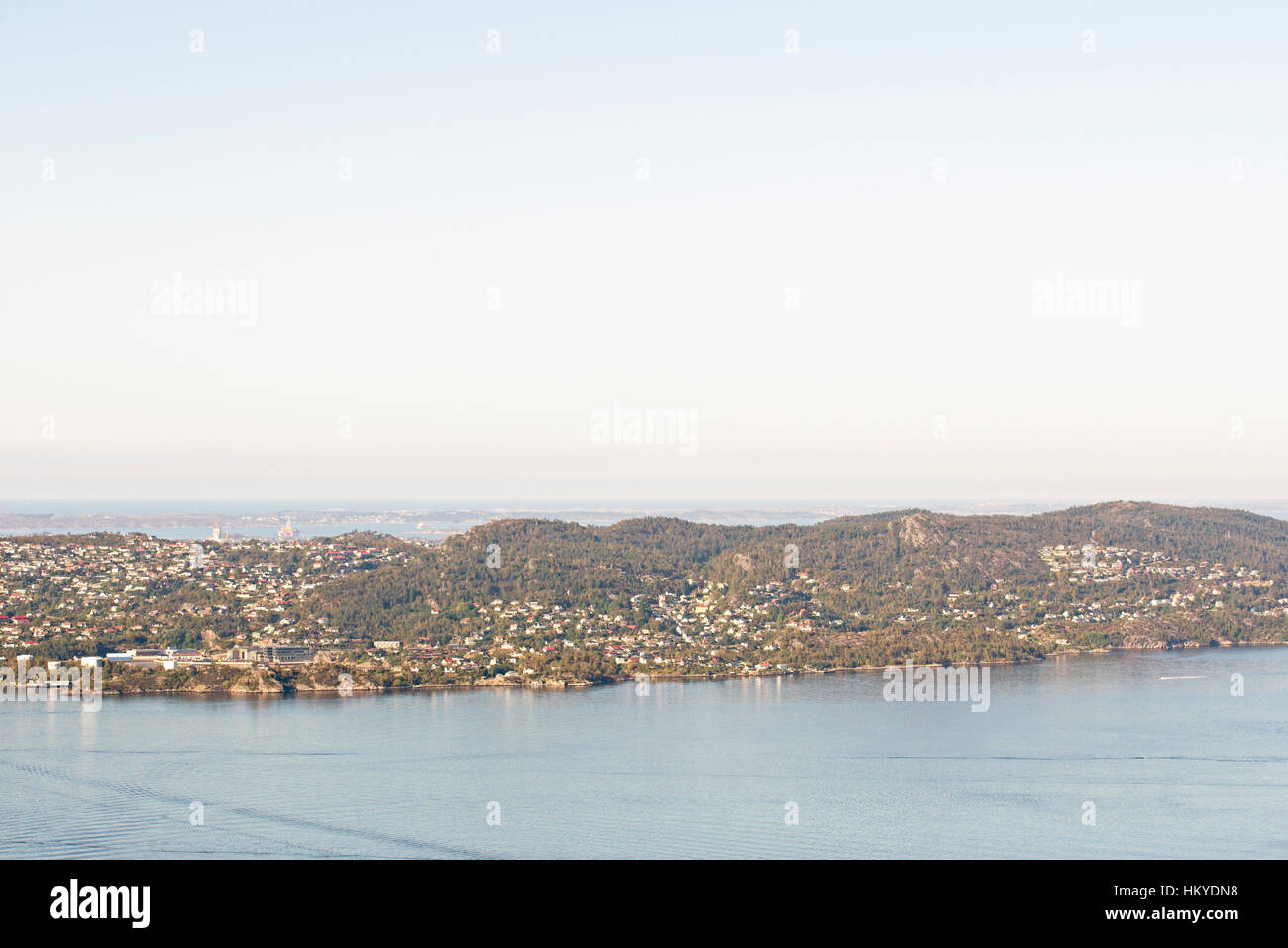 Landscape of Norway, mountains and buildings in Bergen Stock Photo - Alamy