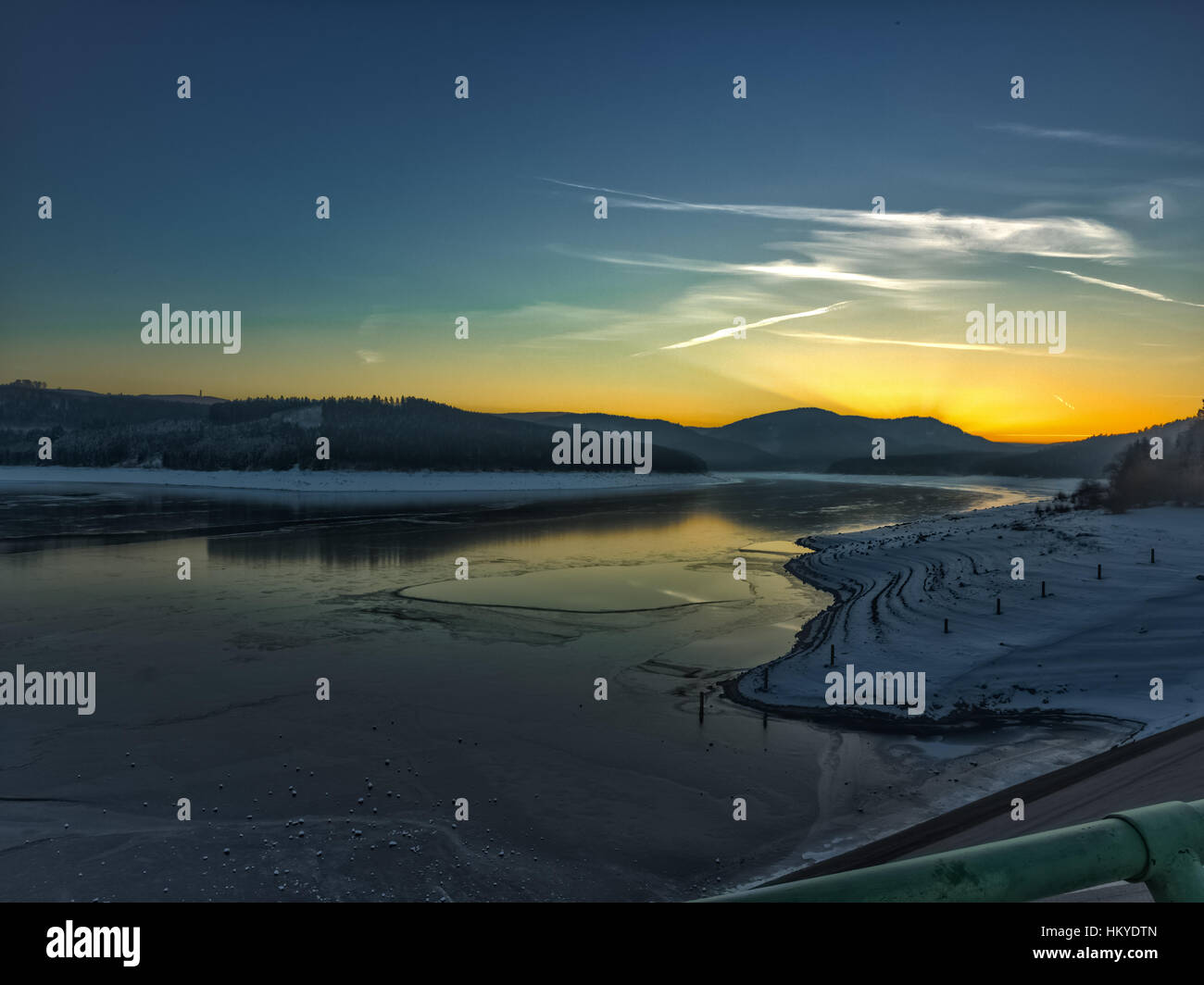 Sunset on ice Stock Photo - Alamy