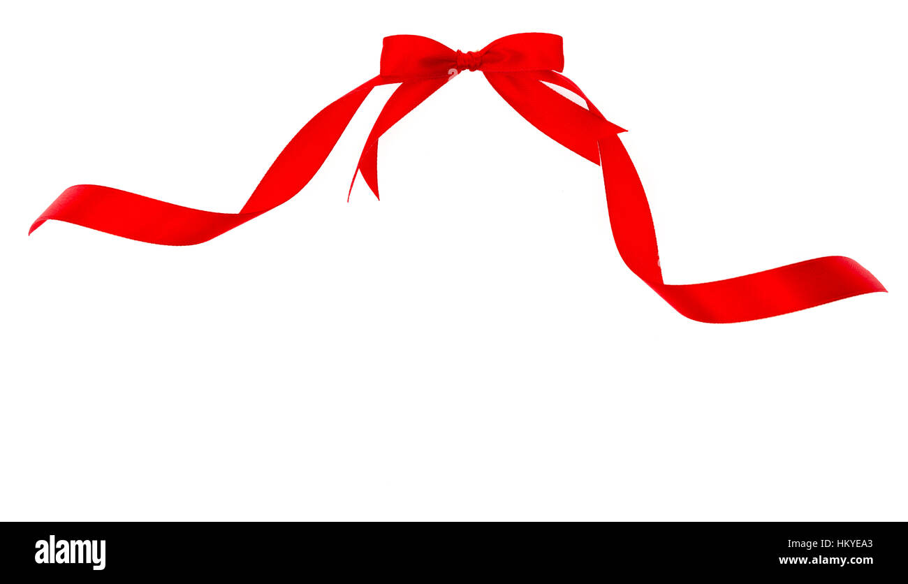 Shiny red ribbon on white background with copy space Stock Photo - Alamy