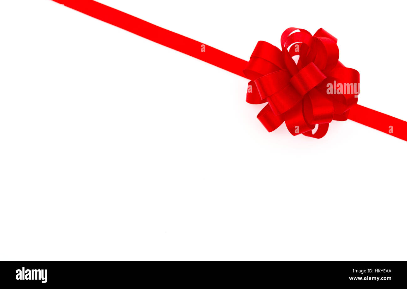 Shiny red ribbon on white background with copy space Stock Photo - Alamy