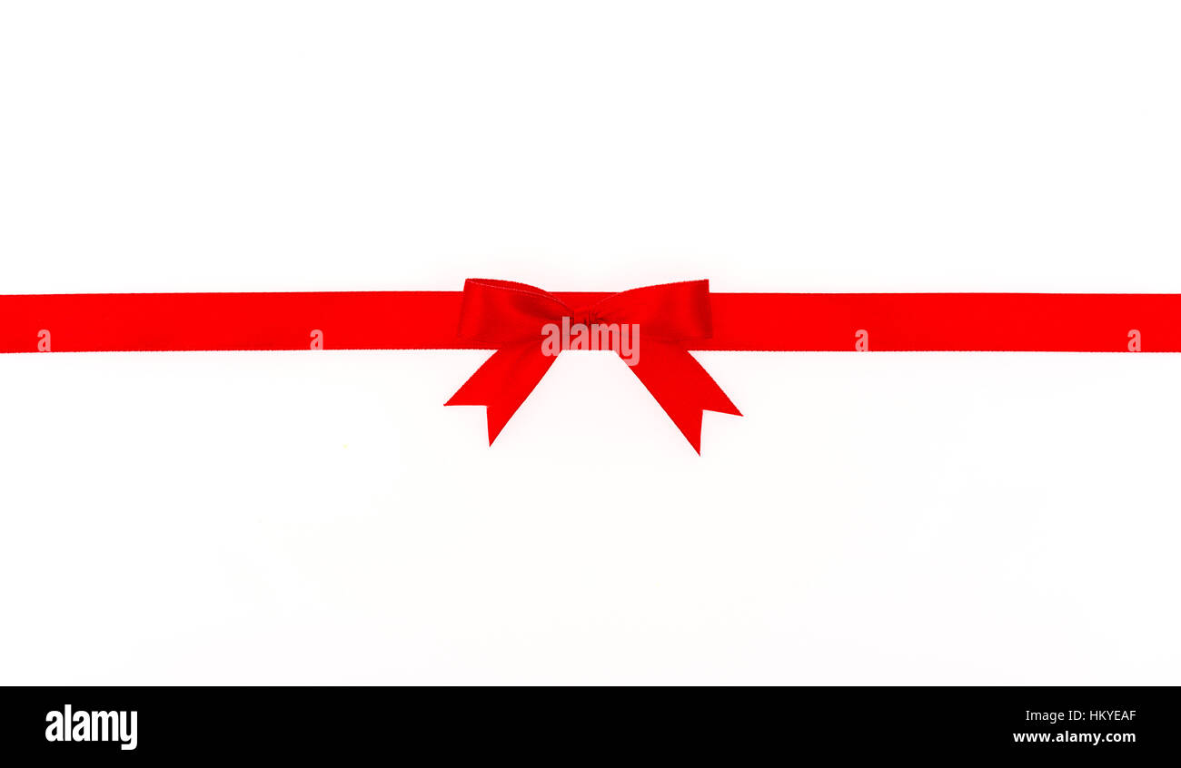 Shiny red ribbon on white background with copy space Stock Photo - Alamy