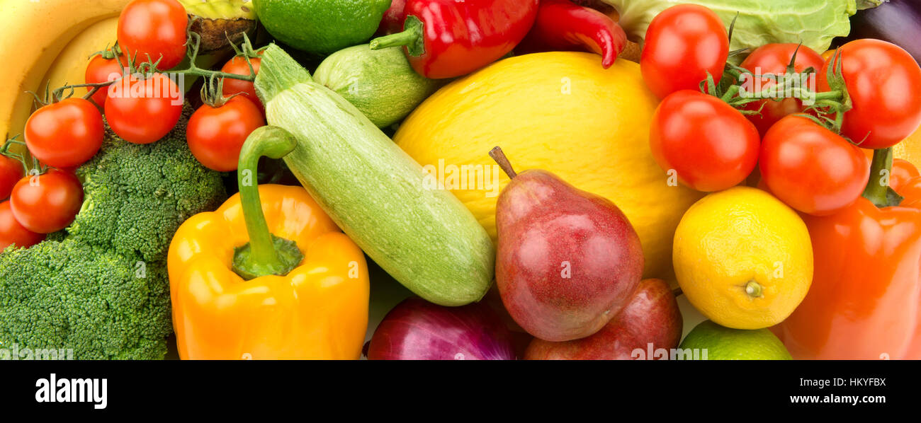 bright background of ripe fruit and vegetables Stock Photo - Alamy
