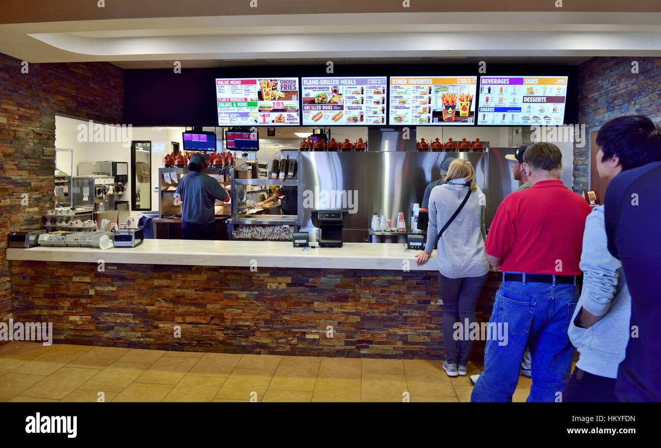 Inside American Burger King Fast Food Restaurant Fort