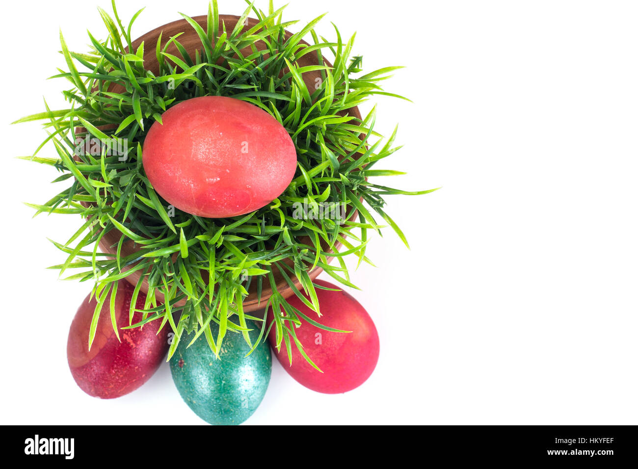 Easter painted eggson a white background Stock Photo - Alamy