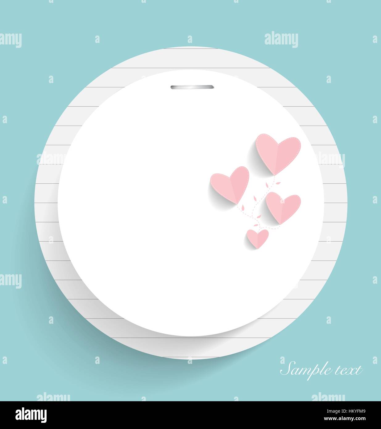 Note paper with hearts. Vector illustration Stock Vector Image & Art ...