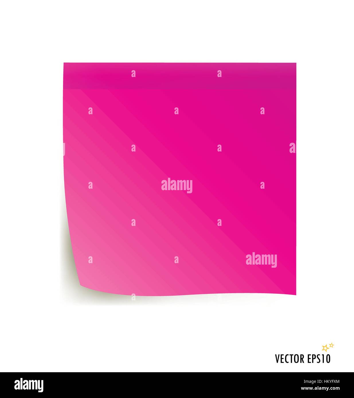 Pink stick note isolated on white background, vector illustration Stock ...