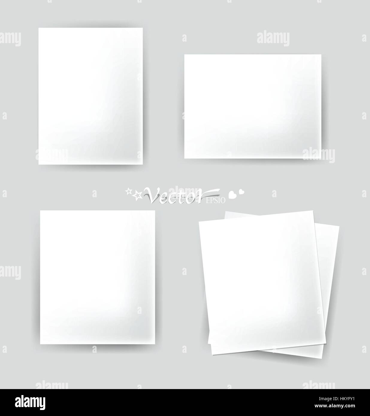 Collection of various white papers, ready for your message. Vector ...