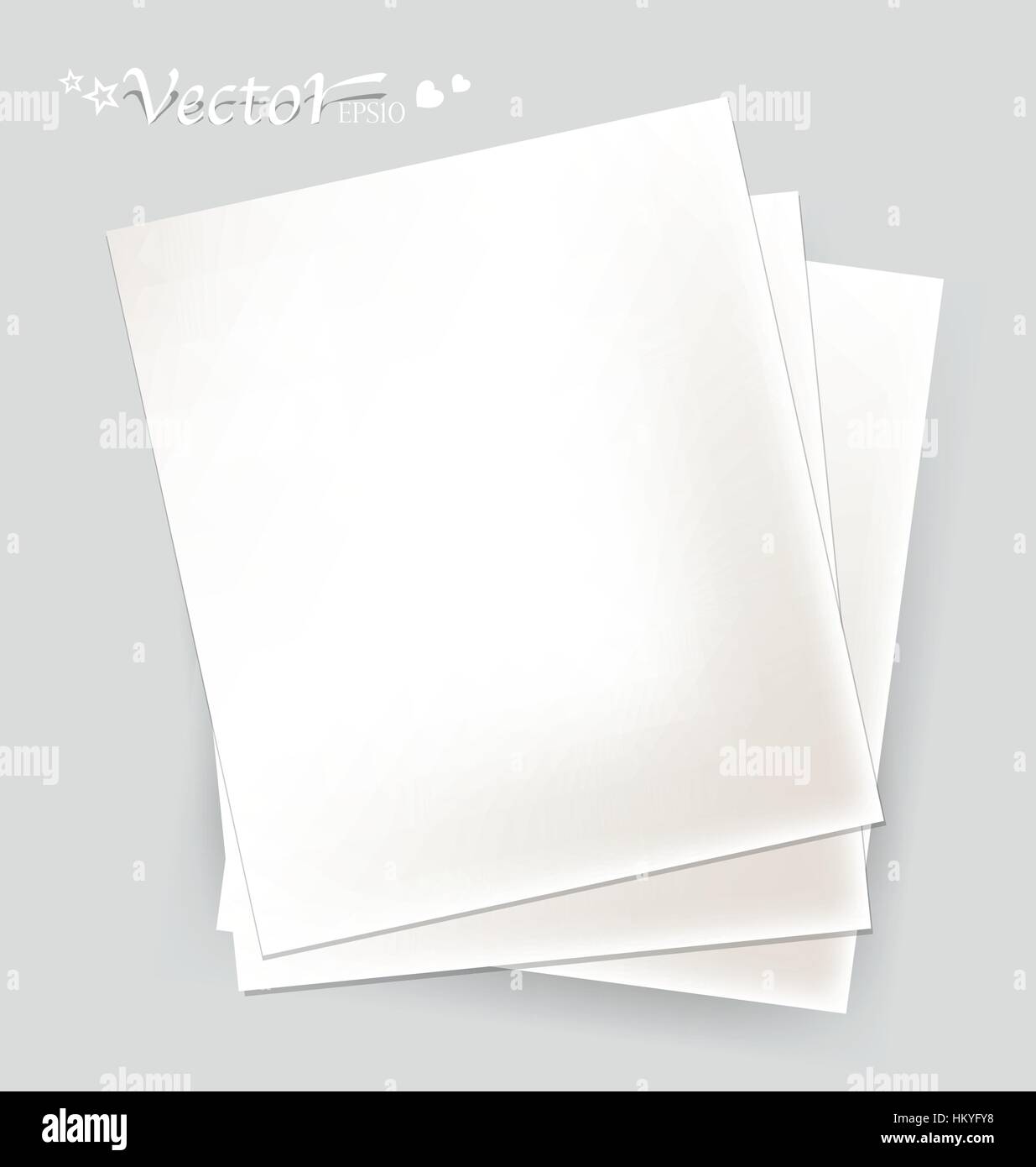 Collection of various white papers, ready for your message. Vector ...