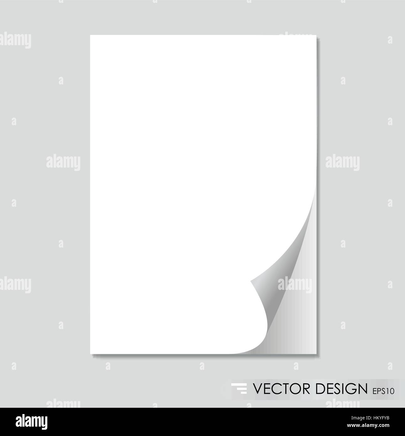 Sheet of paper. Paper page with curl, vector illustration Stock Vector ...