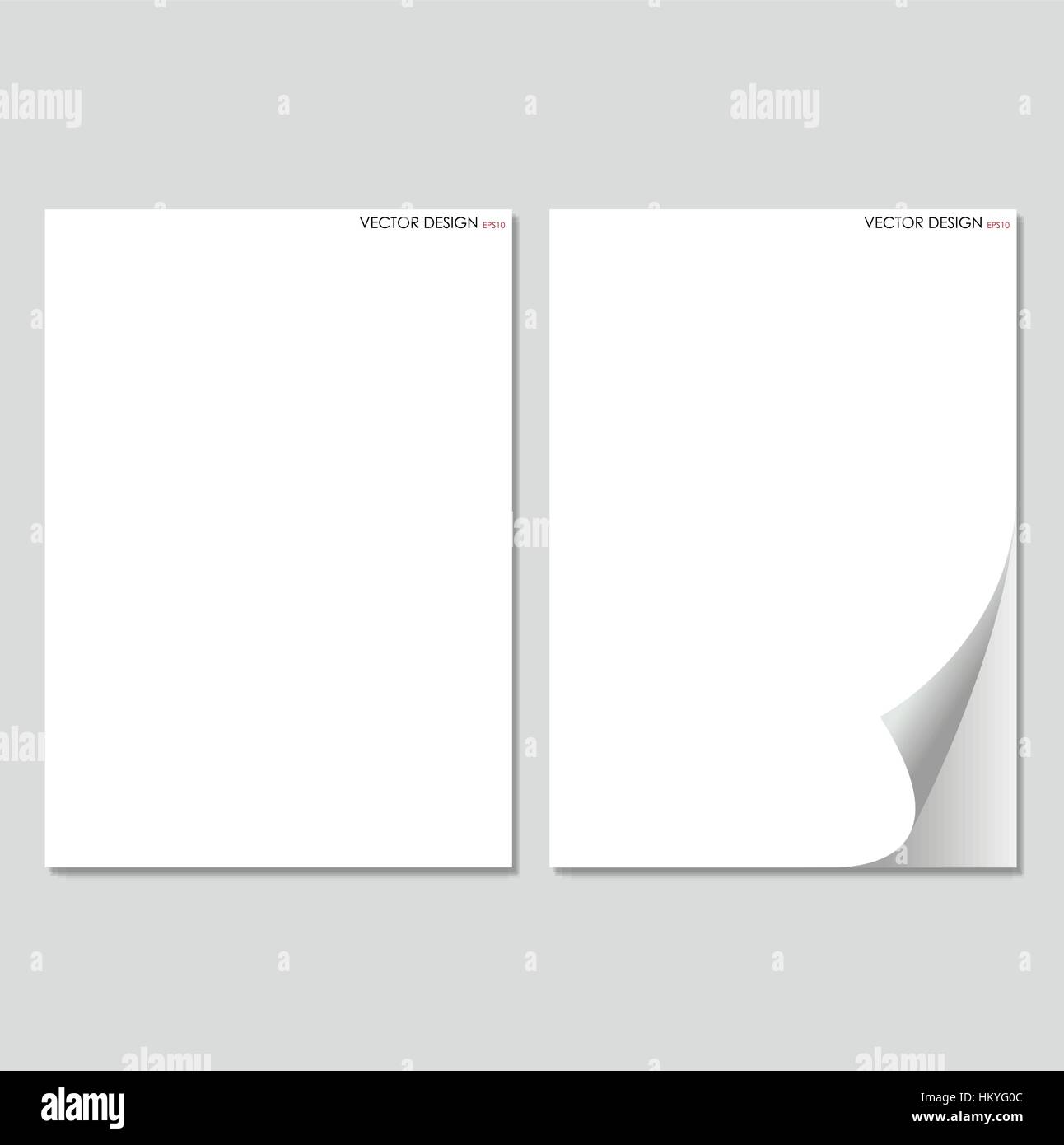 Collection of white papers, ready for your message. Vector illustration ...