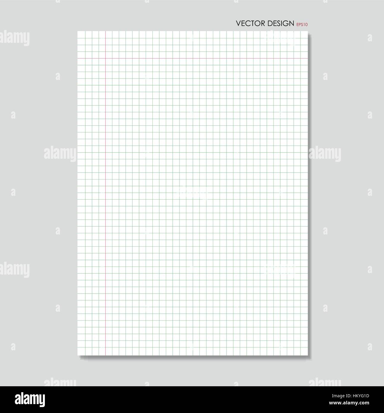 White squared paper sheet background, vector illustration Stock Vector ...