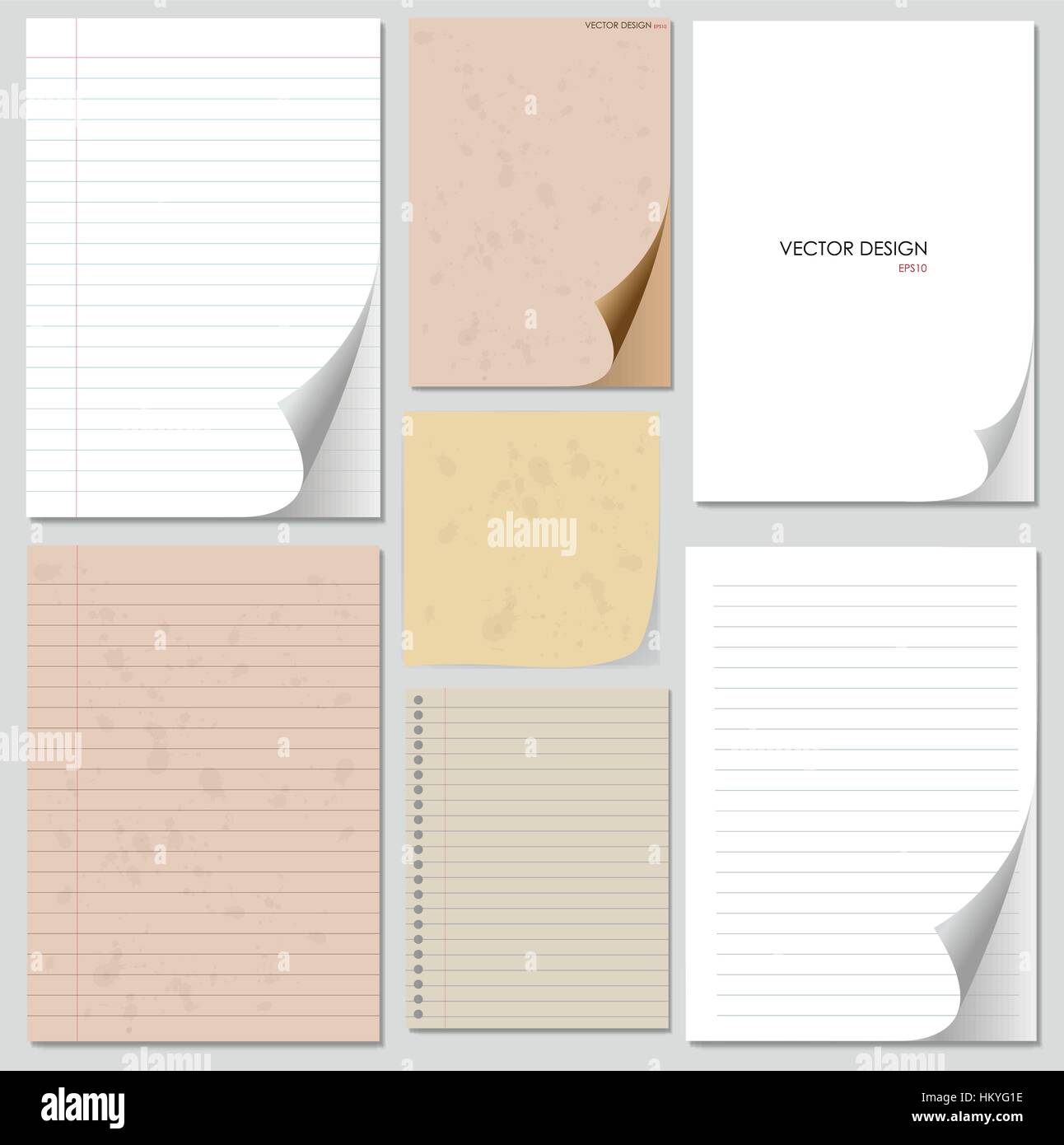 Collection of various papers, ready for your message. Vector ...